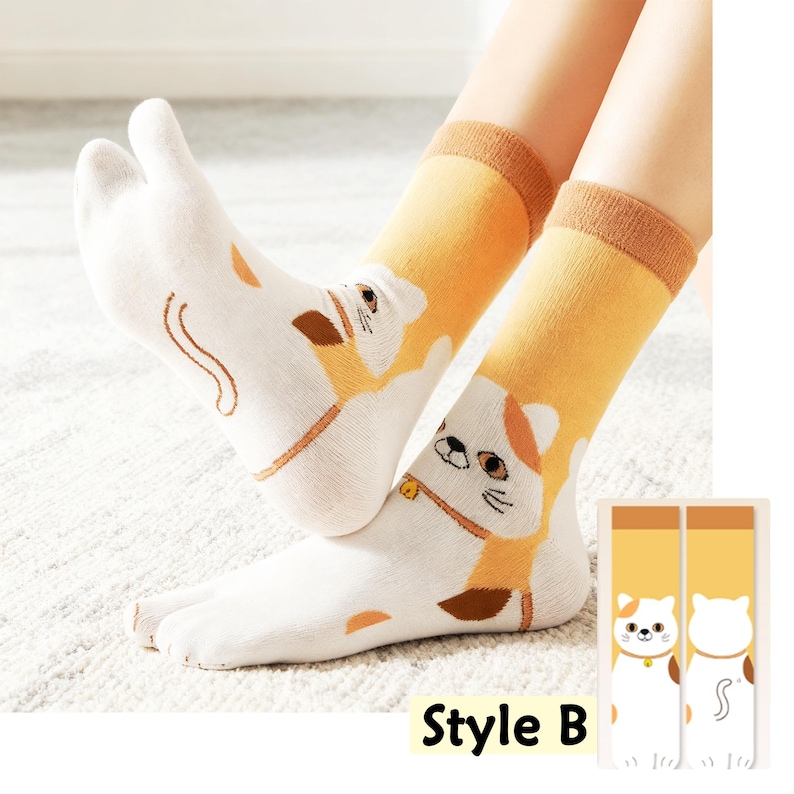 Funny Split Toe Tabi Socks for Woman,mid-calf Socks for Spring/autumn ...
