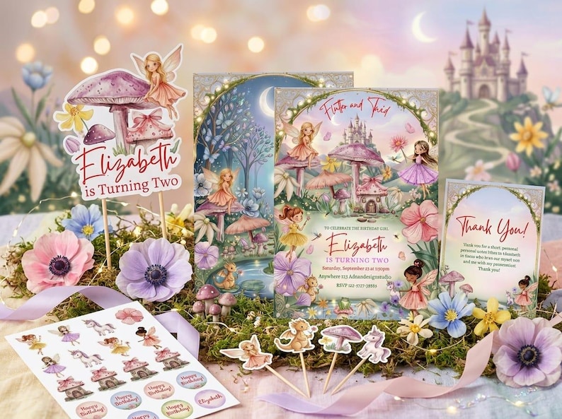 Enchanted Fairy Birthday Invitation, Whimsical Forest Party Template ...