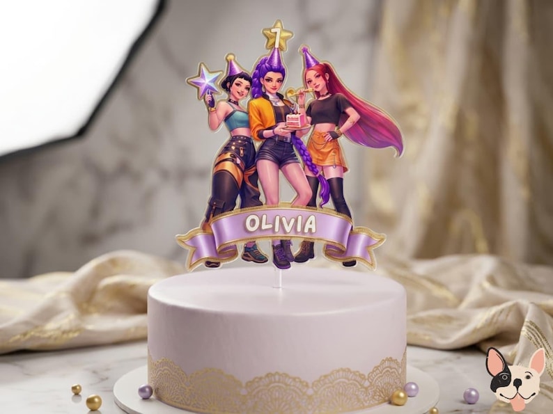 Kpop Birthday Cake Topper Bundle, Customizable Name, Canva Template ...