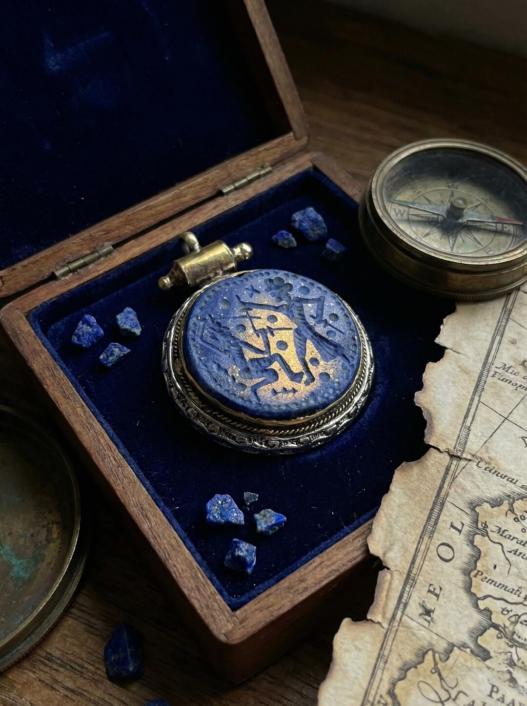 Mystic Tuareg Lapis Medallion – Vintage Ethnic Talisman 7cm*5cm - Etsy
