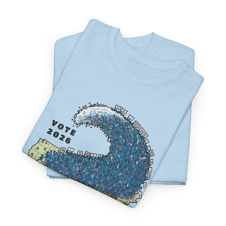 Blue Wave USA Map VOTE 2026 Unisex Tee, Political Voting Gift ...