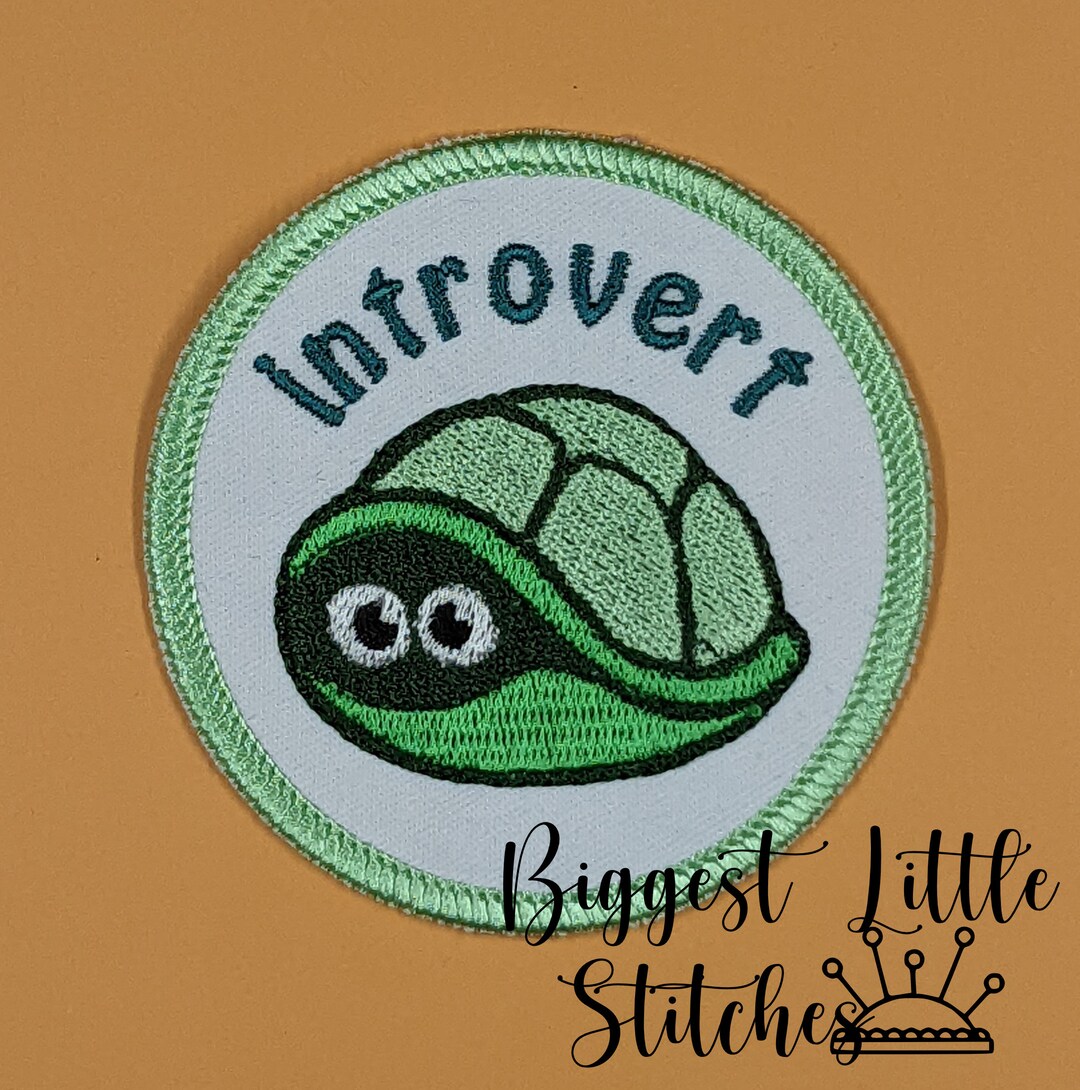 Introvert Turtle Iron-on Patch - Etsy