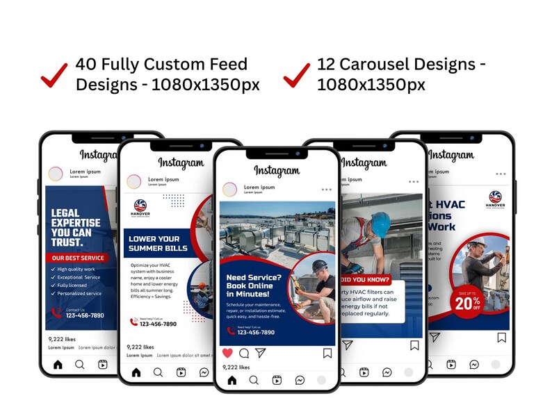 HVAC Social Media Templates | Canva Instagram Posts for Home Service ...