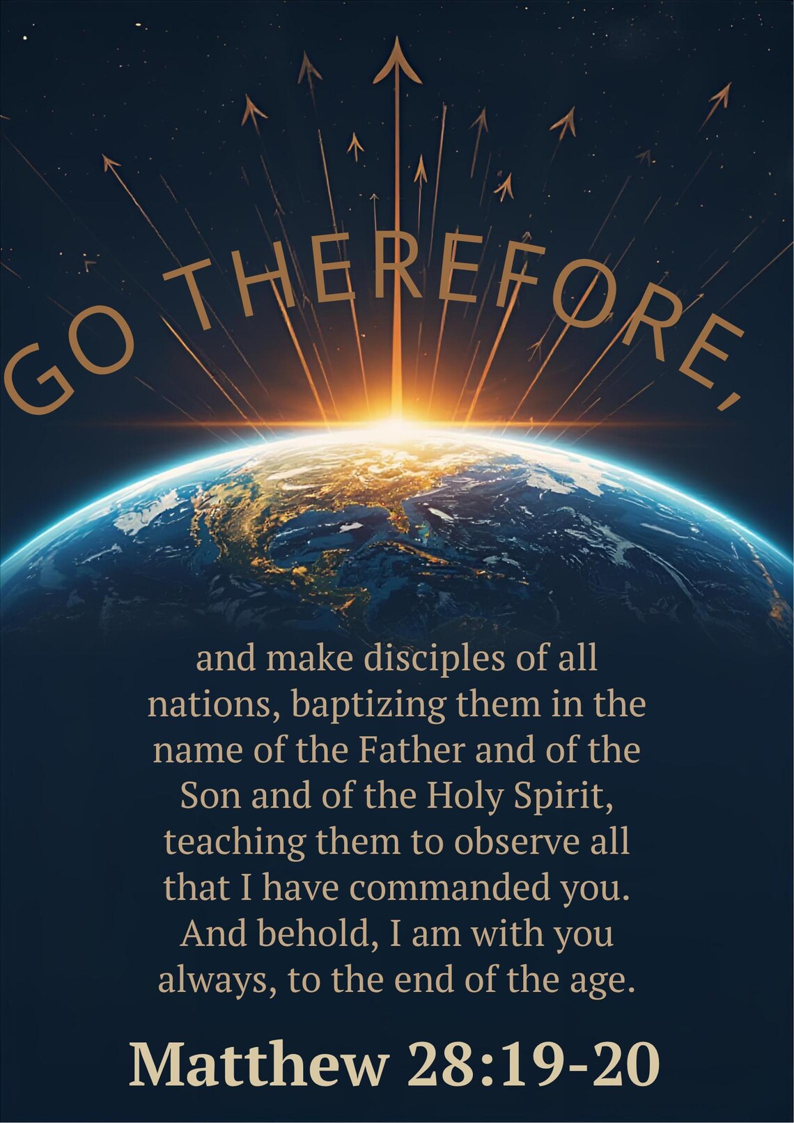 Matthew 28:19-20 Print — Great Commission Scripture Poster, Christian ...