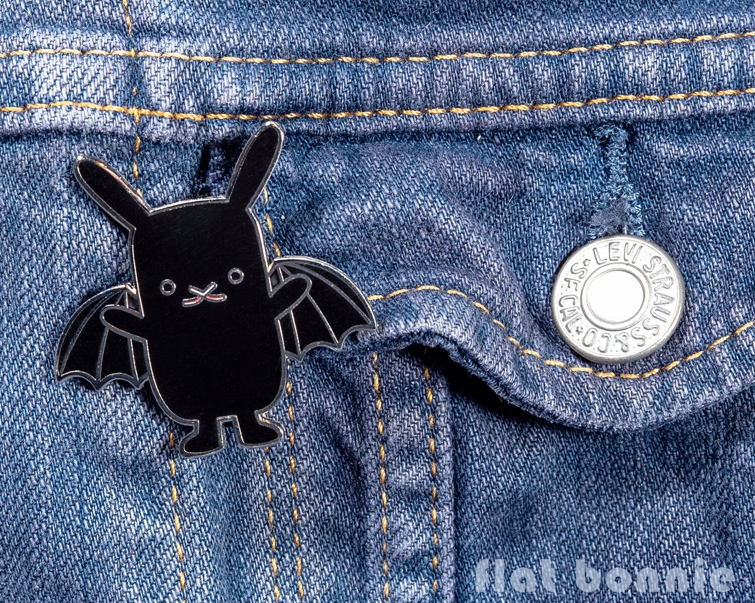 Enamel Pin Gothic Bat Bunny Cute Rabbit Jacket Pin Kawaii | Etsy