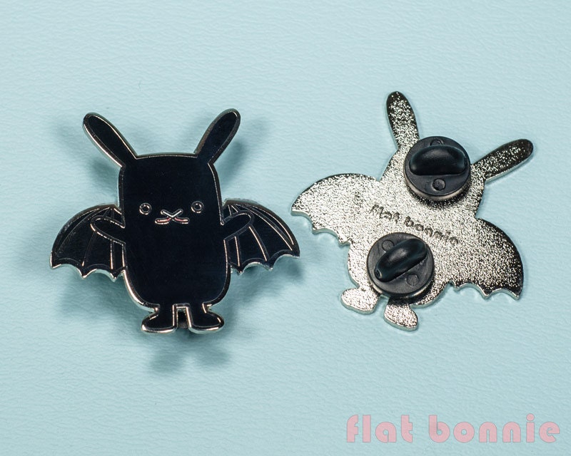 Enamel Pin Gothic Bat Bunny Cute Rabbit Jacket Pin Kawaii | Etsy