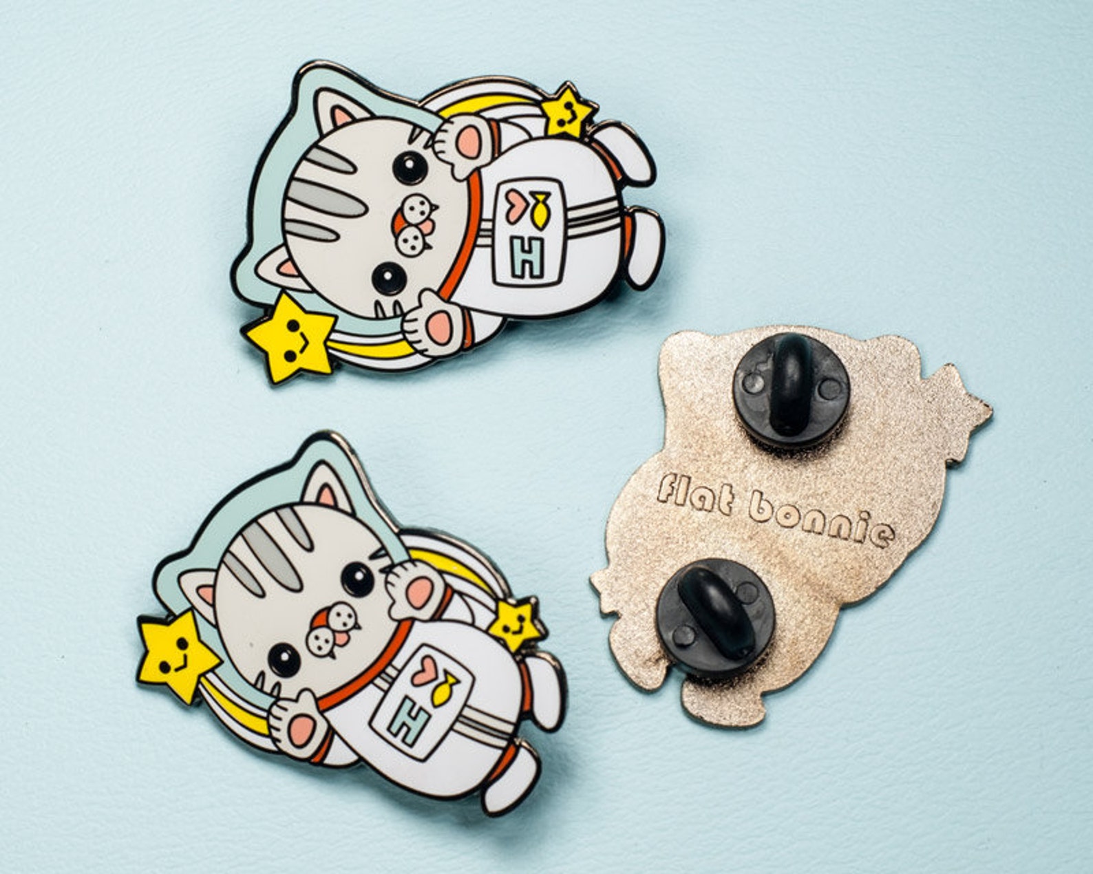 Cat enamel pin Space Cat backpack pin Kawaii hard enamel | Etsy