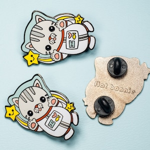 Cat Enamel Pin, Space Cat Backpack Pin, Kawaii Hard Enamel Jacket Pin ...