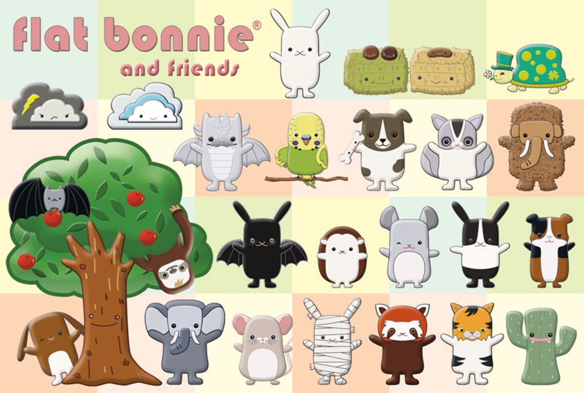 Hotot Rabbit Stuffed Animal, Cute Easter Bunny Plush Doll, Kawaii Soft ...