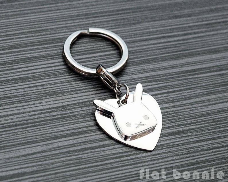 Cute Rabbit Keyring Charm Kawaii Bunny Keychain Bag | Etsy