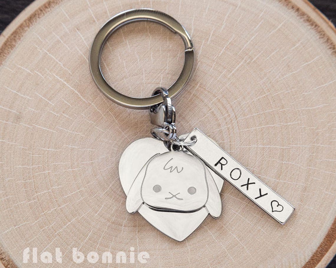 Personalized Rabbit Keychain Kawaii Bunny Keyring Cute Bag | Etsy