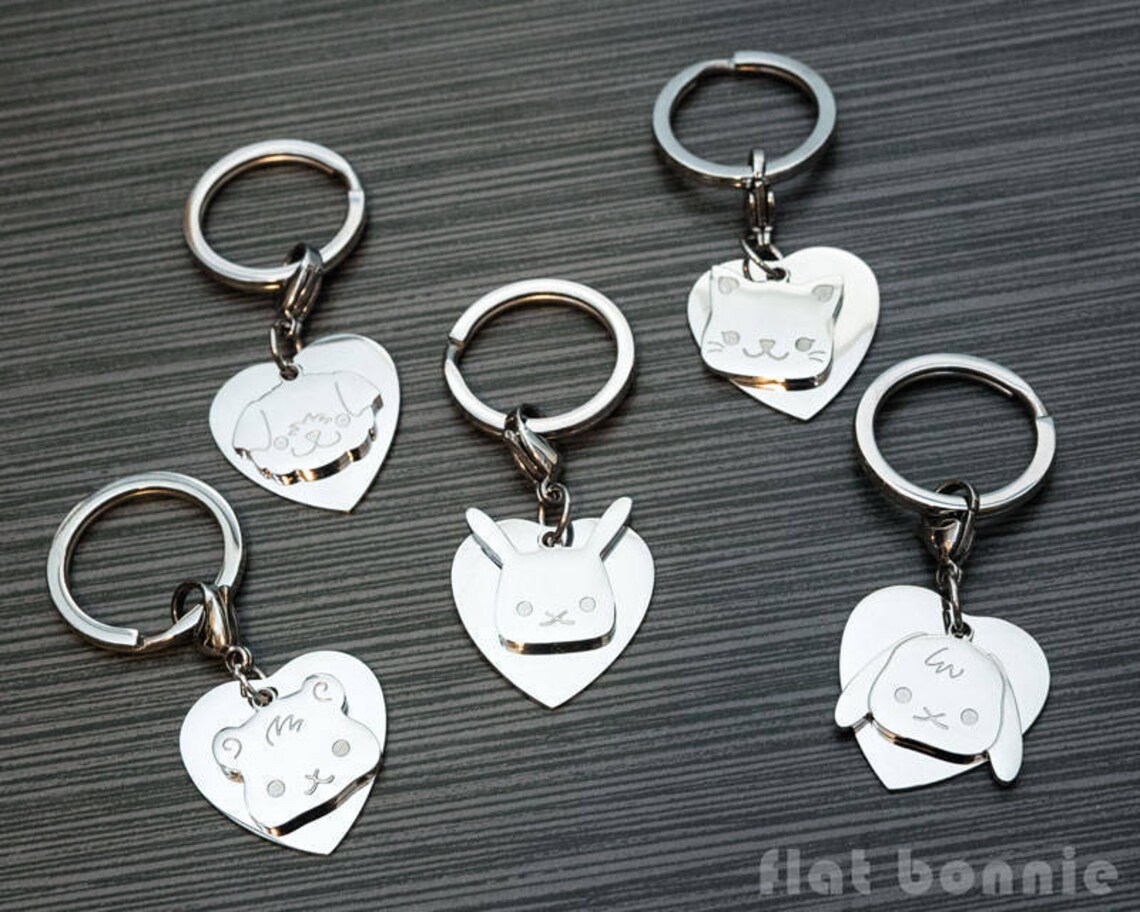 Personalized Rabbit Keyring Kawaii Bunny Keychain Cute Bag | Etsy