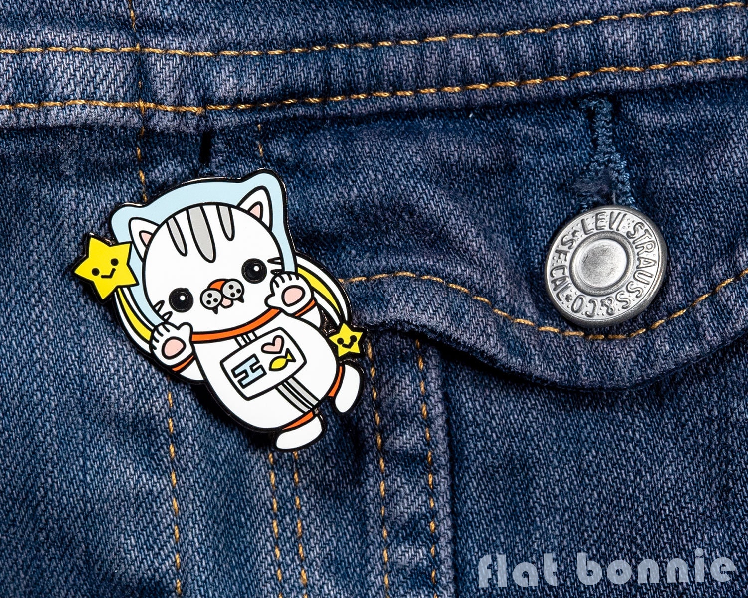 Cat Enamel Pin Kawaii Space Cat Backpack Pin Cute Animal - Etsy