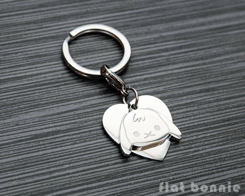 Personalized Rabbit Keychain Kawaii Bunny Keyring Cute Bag | Etsy