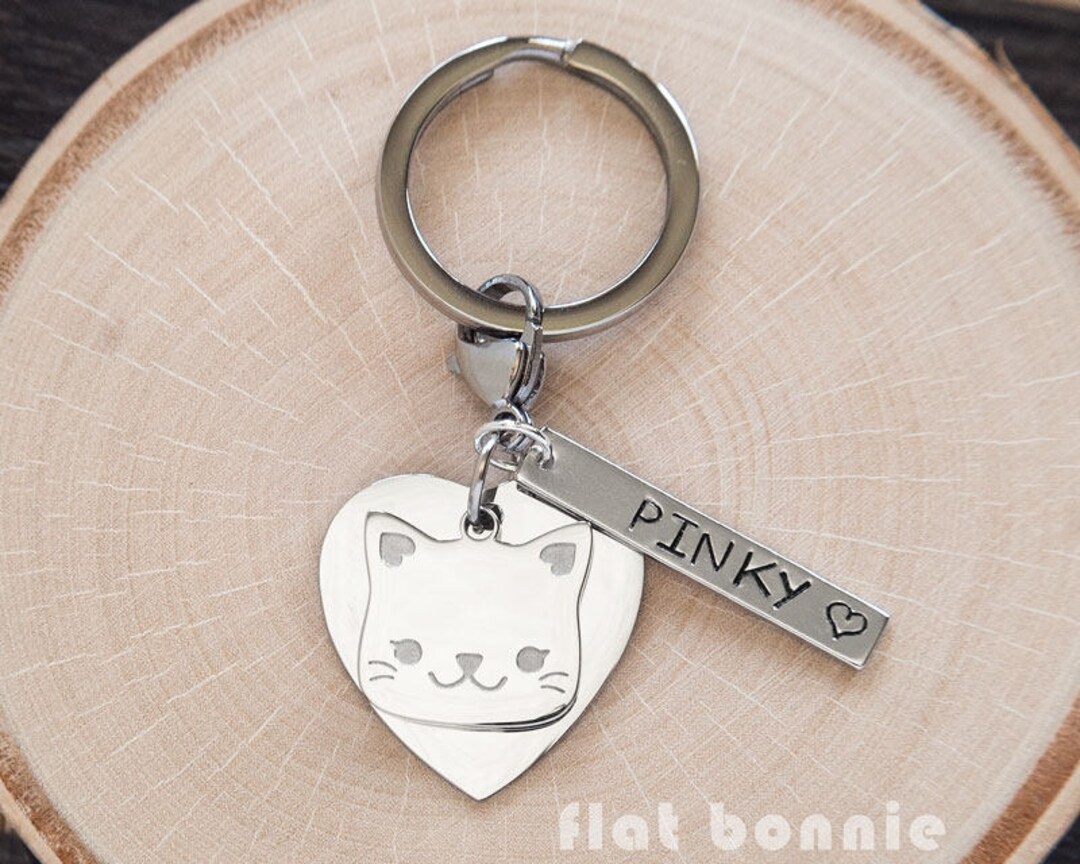 Personalized Cat Keychain: Kawaii Kitty Backpack Charm, Pet Memorial - Etsy
