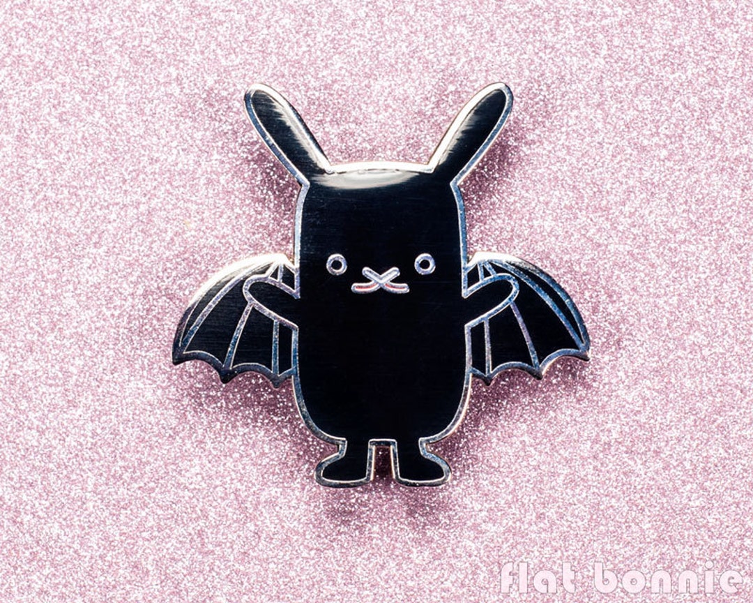 Enamel Pin Gothic Bat Bunny, Cute Rabbit Jacket Pin, Kawaii Backpack ...