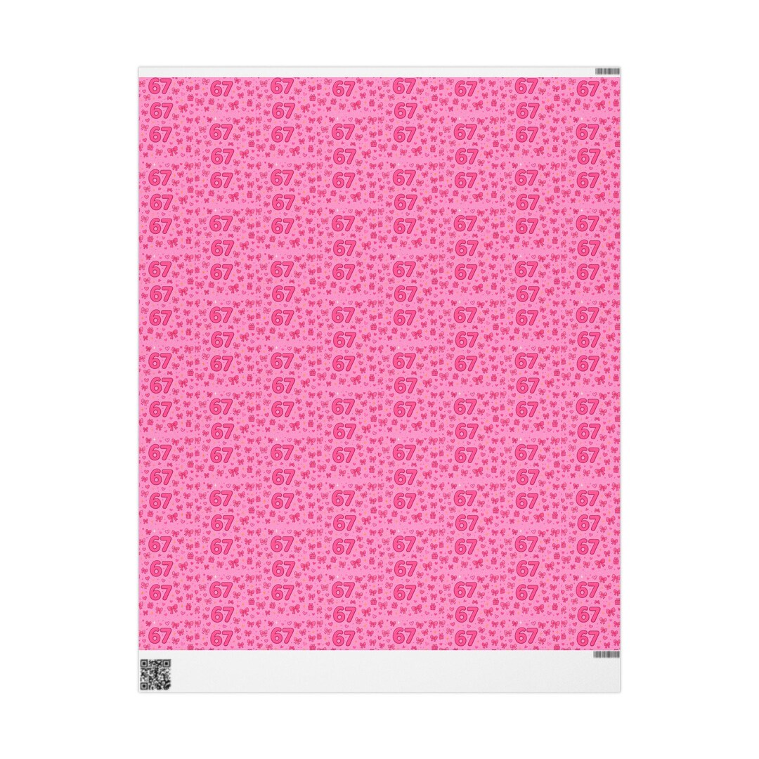 Pink '67' Pattern Wrapping Paper - Etsy
