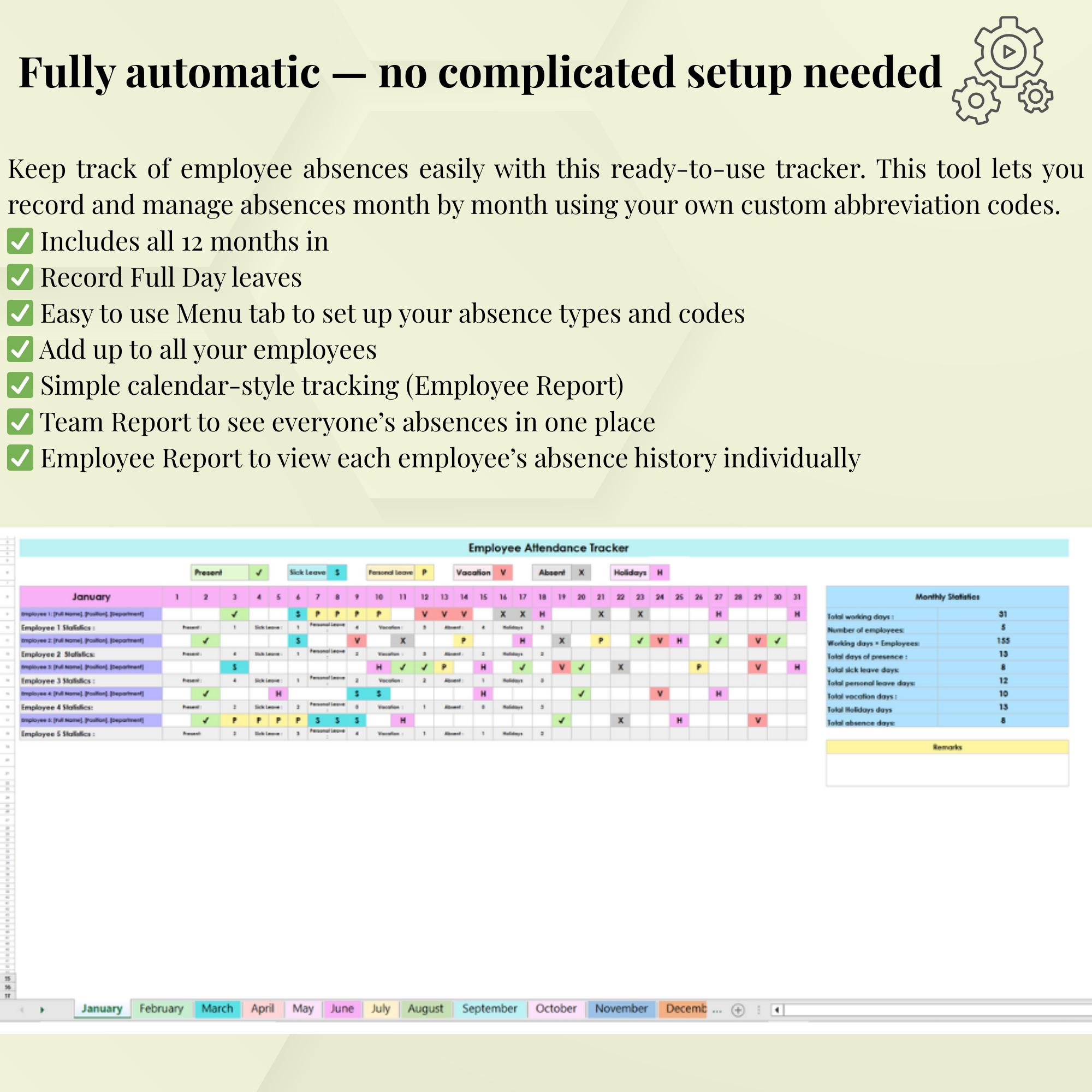 Employee Attendance Tracker – Employee Absence Schedule Excel Google ...