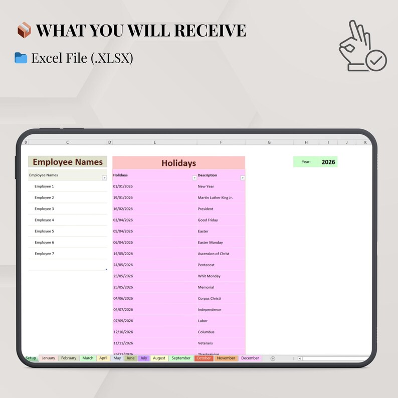 Employee Absence Tracker Calendar| Tracking Points | Editable Excel ...