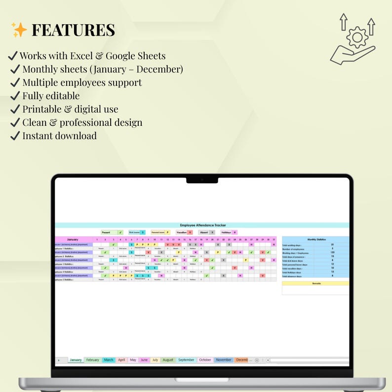 Employee Attendance Tracker – Employee Absence Schedule Excel Google ...