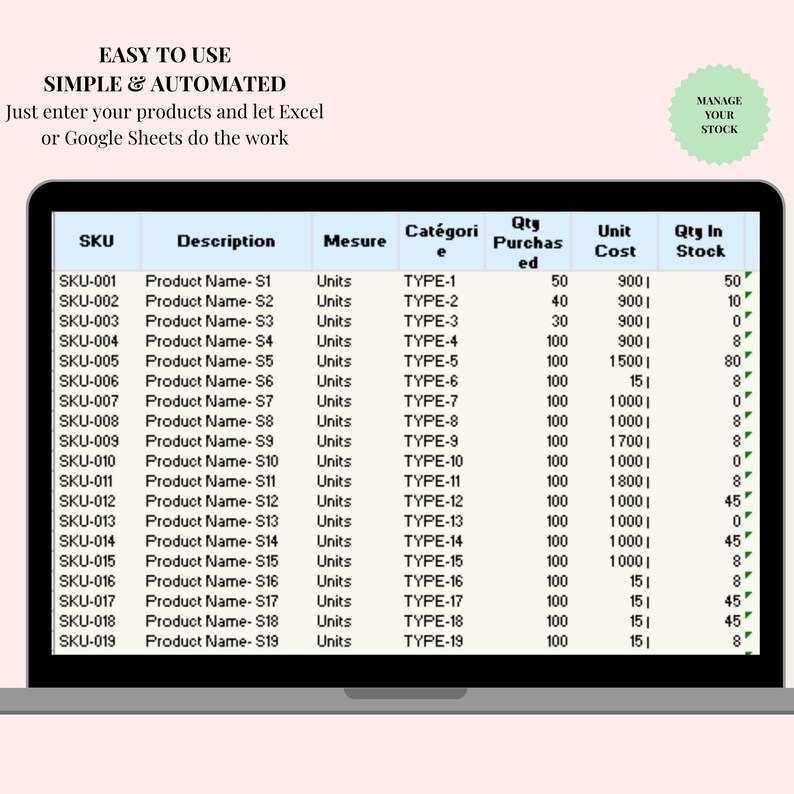 Inventory and Business Profit Calculator Template for Excel and Google ...