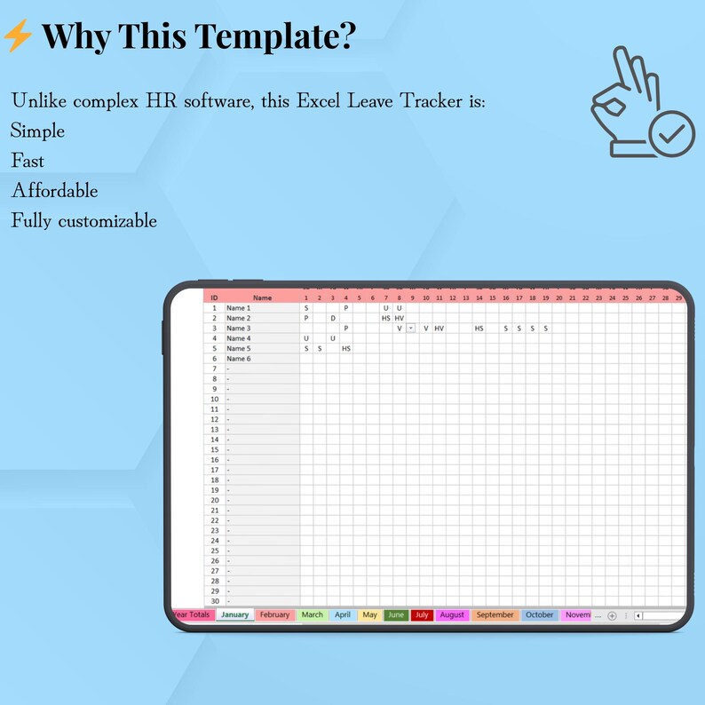 Employee Leave Tracker Excel Template | PTO, Vacation & Sick Leave ...