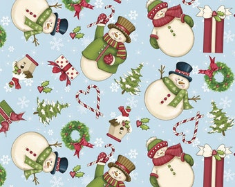 Snowman fabric | Etsy