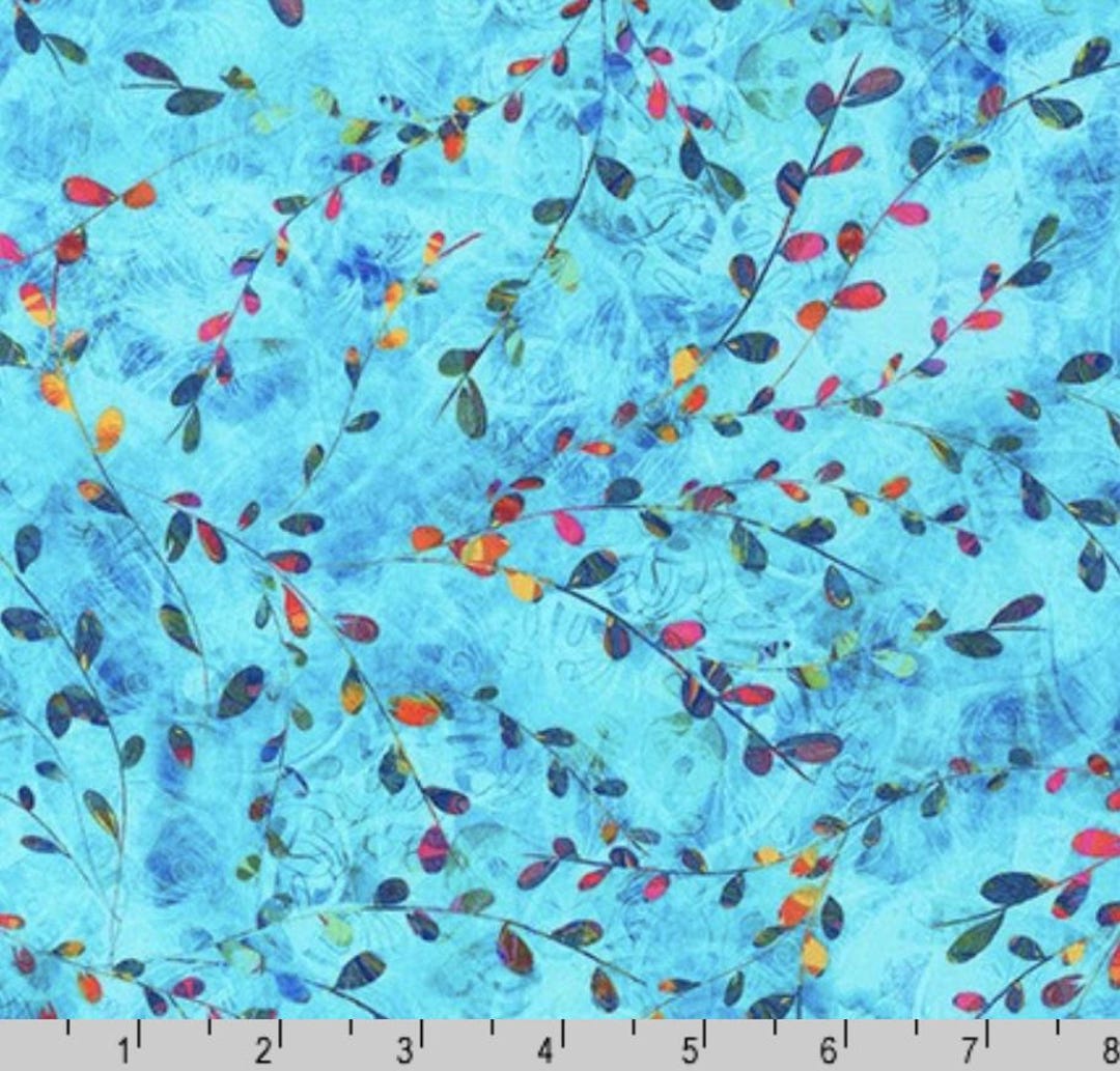 Venice - Leaf Sprigs Sky Blue From Robert Kaufman Fabrics - Etsy