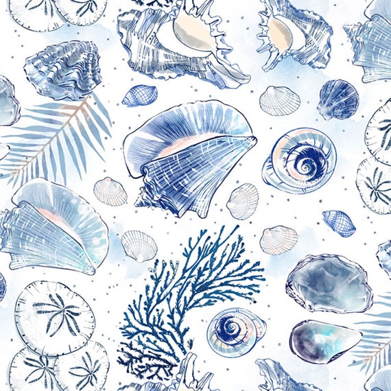Ocean Blue Shells by Tom Little Studio From Timeless - Etsy