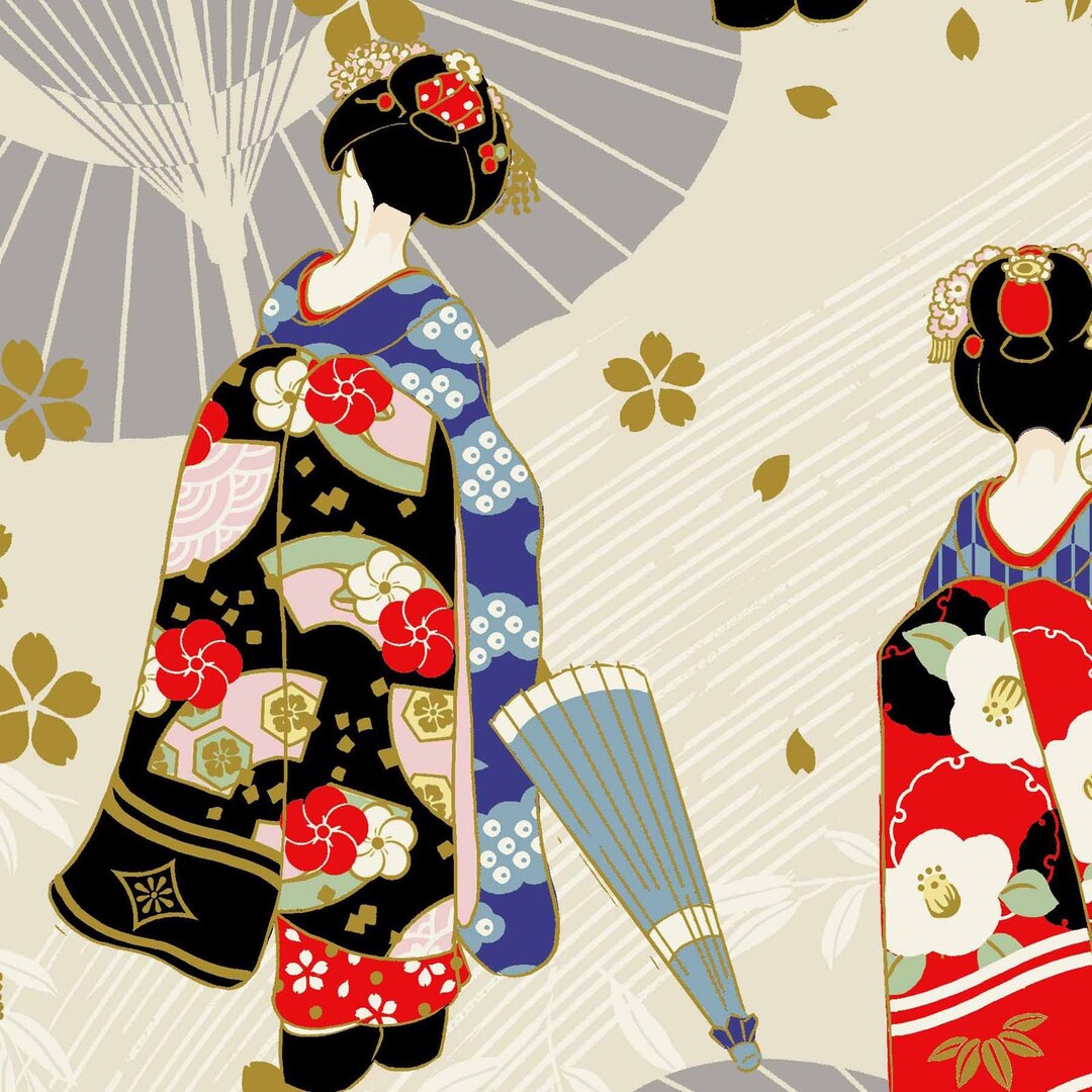Maiko - Geisha Cream From Cosmo Fabric - Etsy