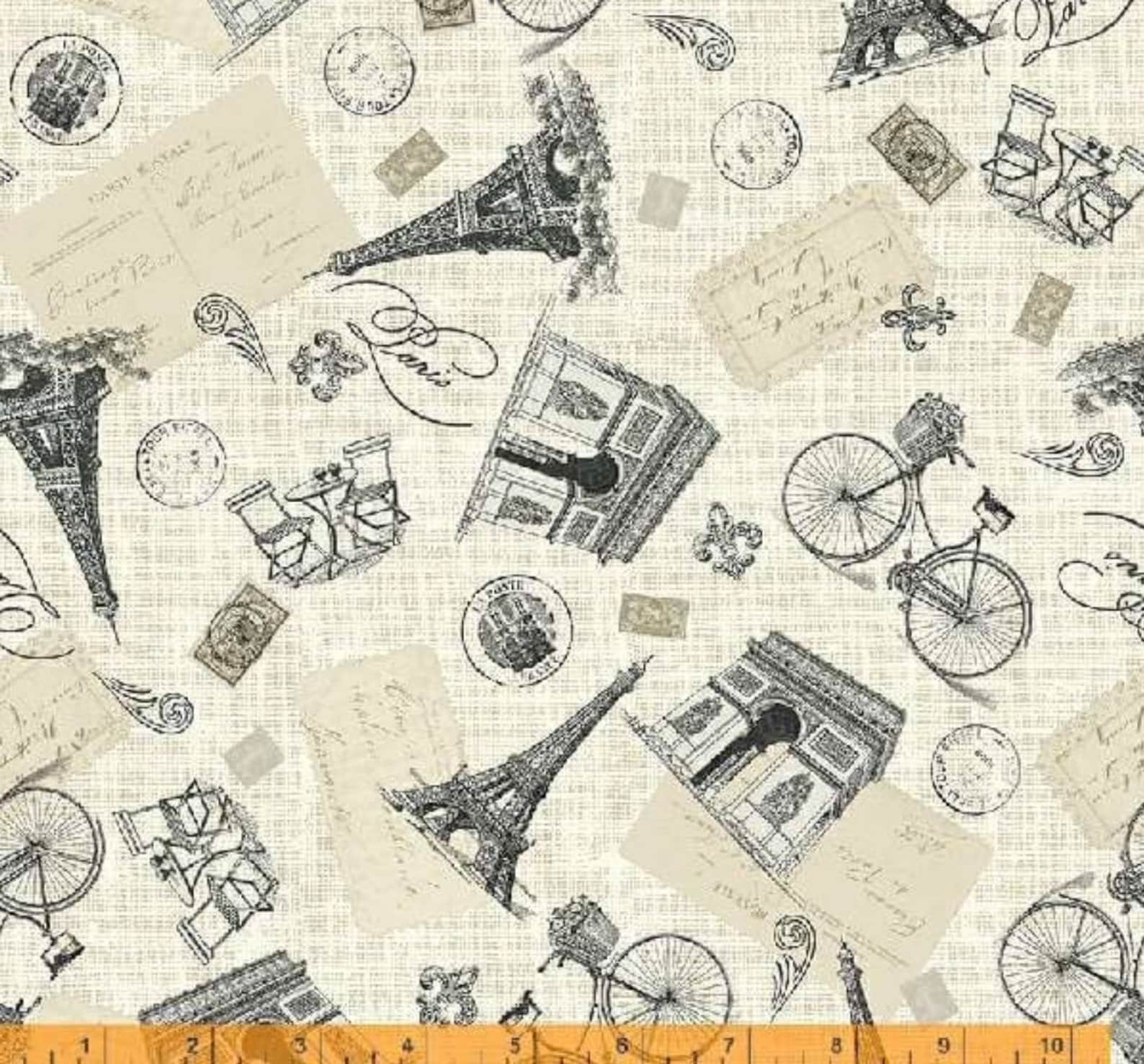 Fall in Love in Paris - Parisian Monuments Linen From Windham Fabrics ...