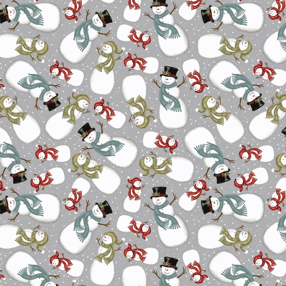 Snowman’s Dream - Tossed Snowmen Grey From Studio E Fabrics - Etsy