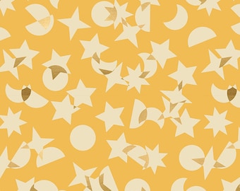 Yellow Stars Fabric Wonky Stars Yellow by Stitchpress Yellow Stars ...