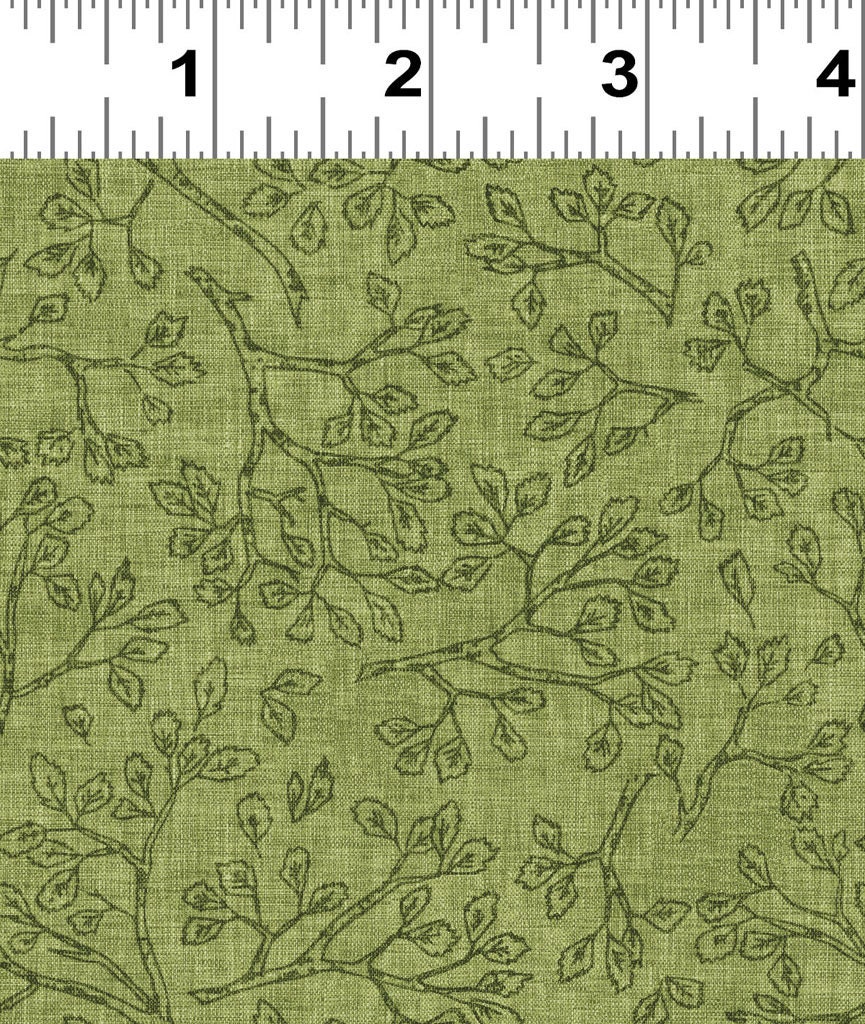 Autumnity - Branchlets Green by Esther Fallon Lau From Clothworks ...