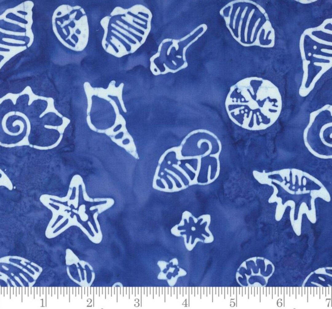Beach Batiks - Seashells Dk Blue 4362 17 From Moda Fabrics - Etsy