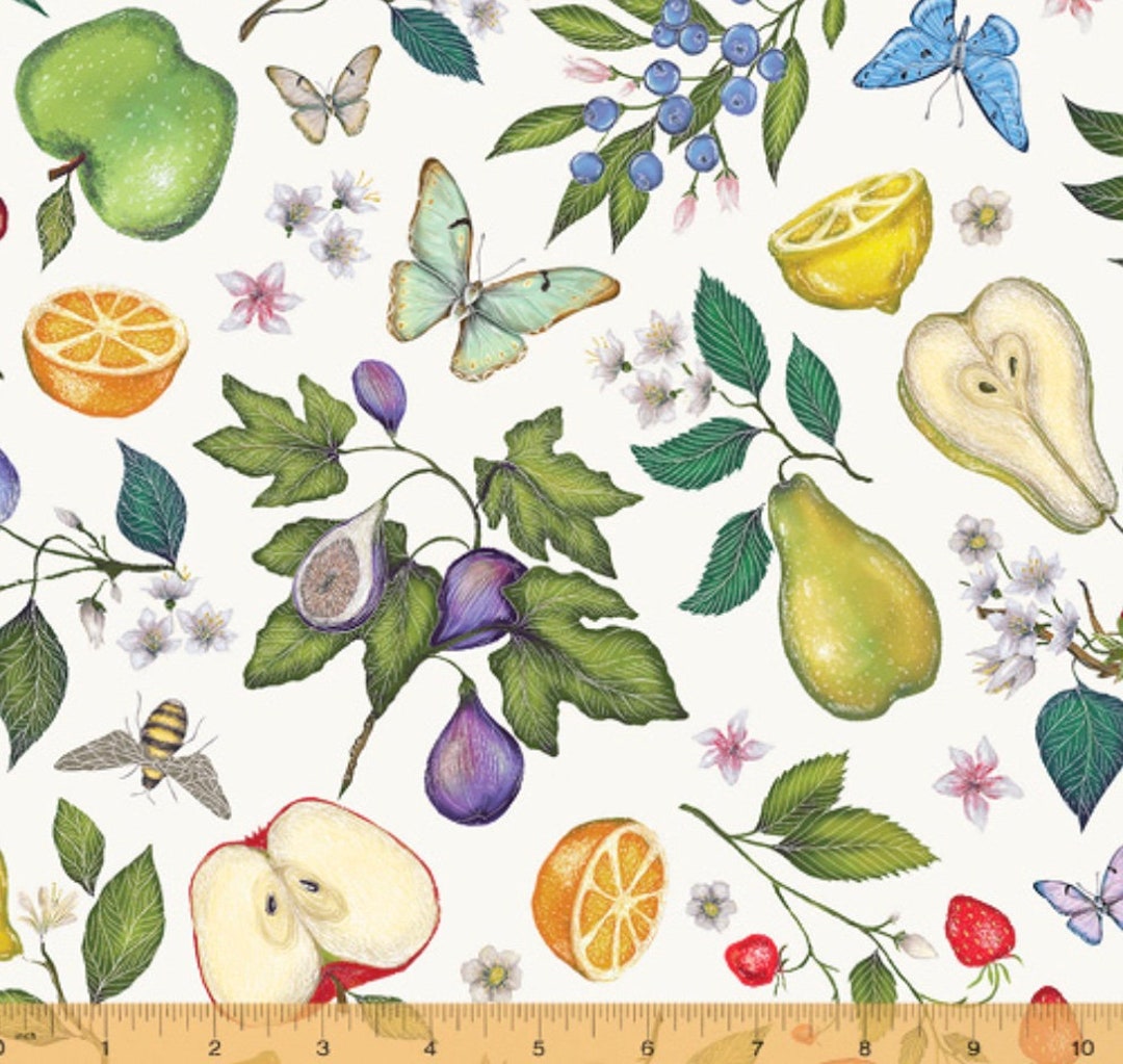 Just Fruit - Fruit Toss Ivory by Catherine Rowe From Windham Fabrics - Etsy