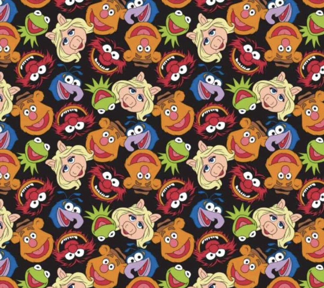 Disney Muppets FLANNEL Black From Camelot Fabrics - Etsy