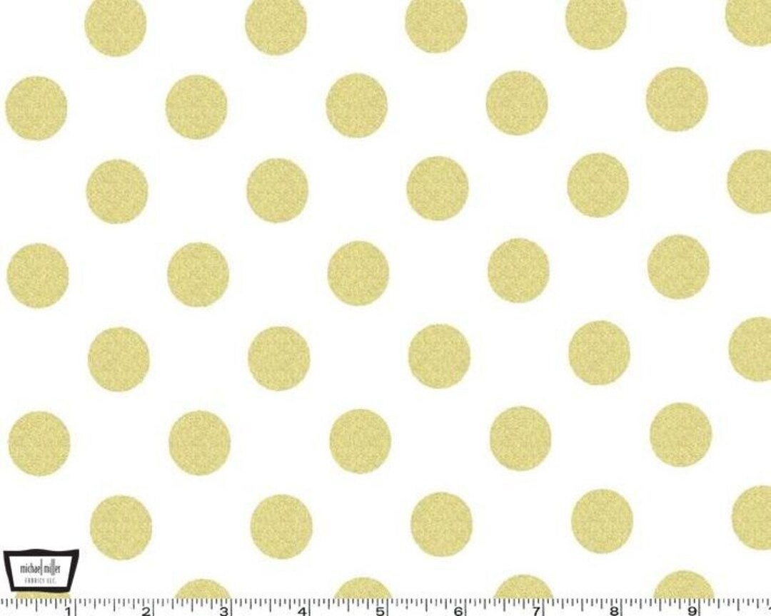 Glitz - Quarter Dot Pearlized Gold - 100% Cotton Print Metallic From ...