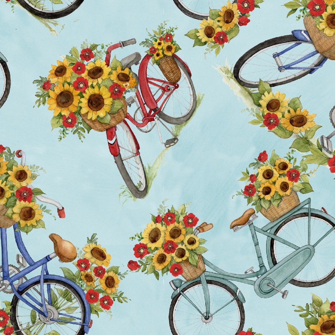 Sunflowers and Bicycles by Susan Winget Prints From Springs Creative ...