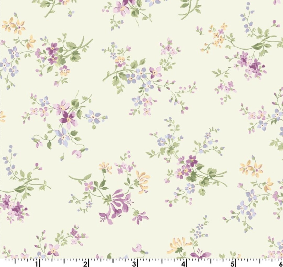 Sugar Lilac - Mini Floral Toss Green From Maywood Studio Fabric - Etsy