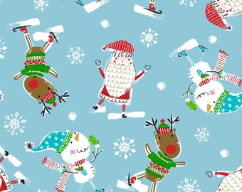 Snowboarding Fabric Snowboarding by Stofftoy Blue White Winter Sport ...