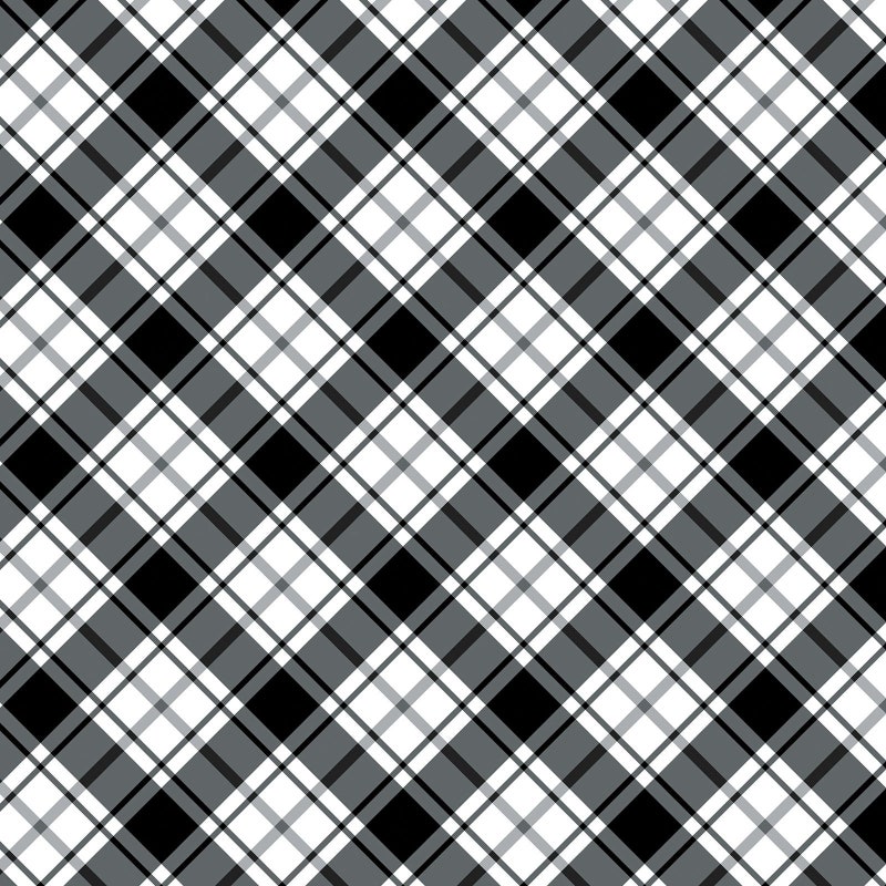 Black and White Plaid Fabric - Etsy