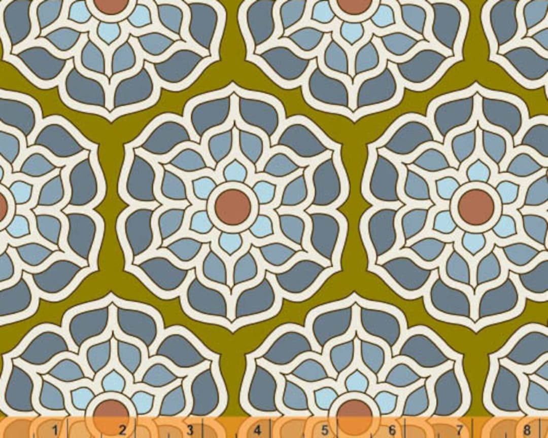 Cascade - Medallion Green Olive by Jessica Levitt From Windham Fabrics ...