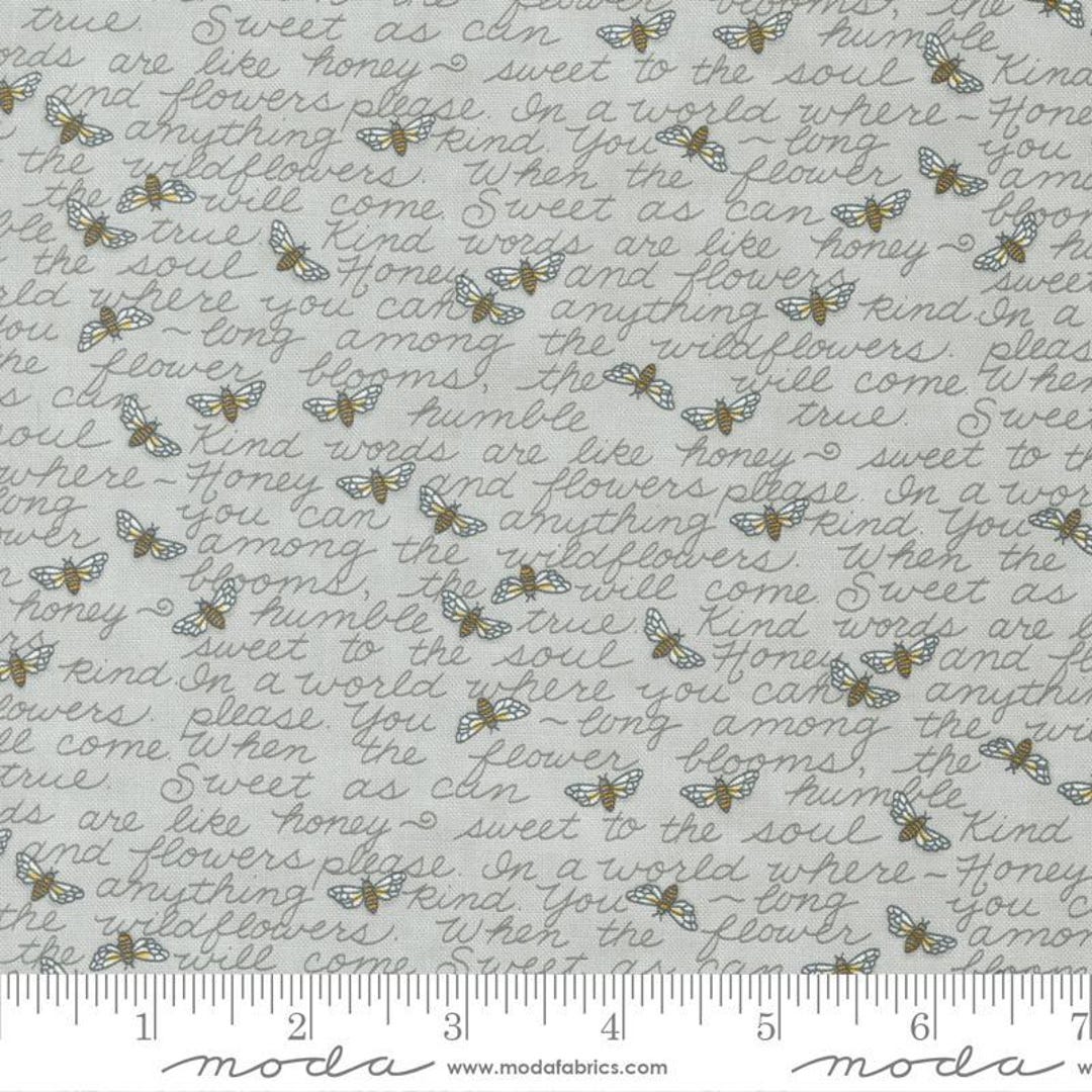 Honey Lavender - Words Text Bees Grey 56084 15 From Moda Fabrics - Etsy