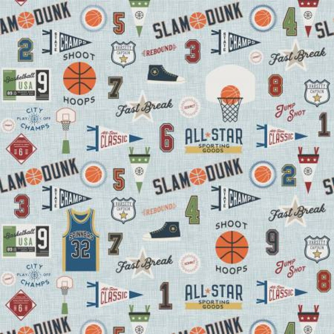 Varsity - Main Icons Blue by Deena Rutter From Riley Blake Fabric - Etsy