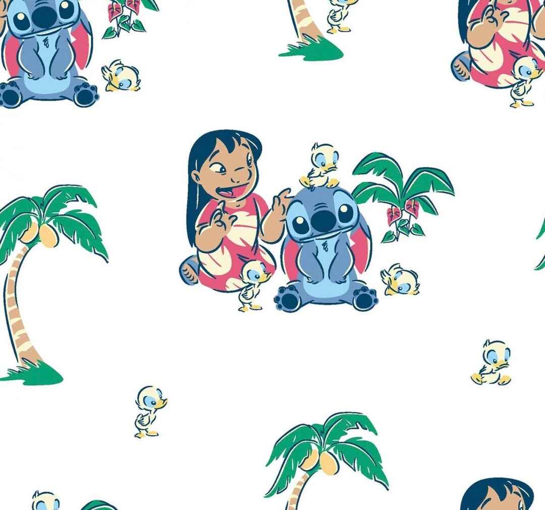Lilo and Stitch - With Birds White From Springs Creative Fabric - Etsy
