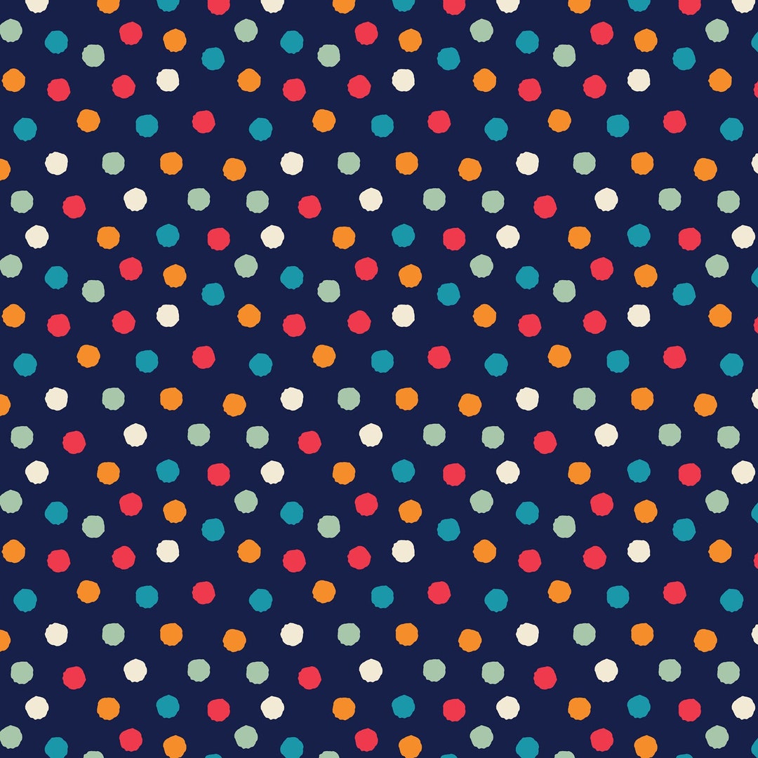 Totally Zing - Dotsy Navy Blue From Dandelion Fabric and Co. - Etsy