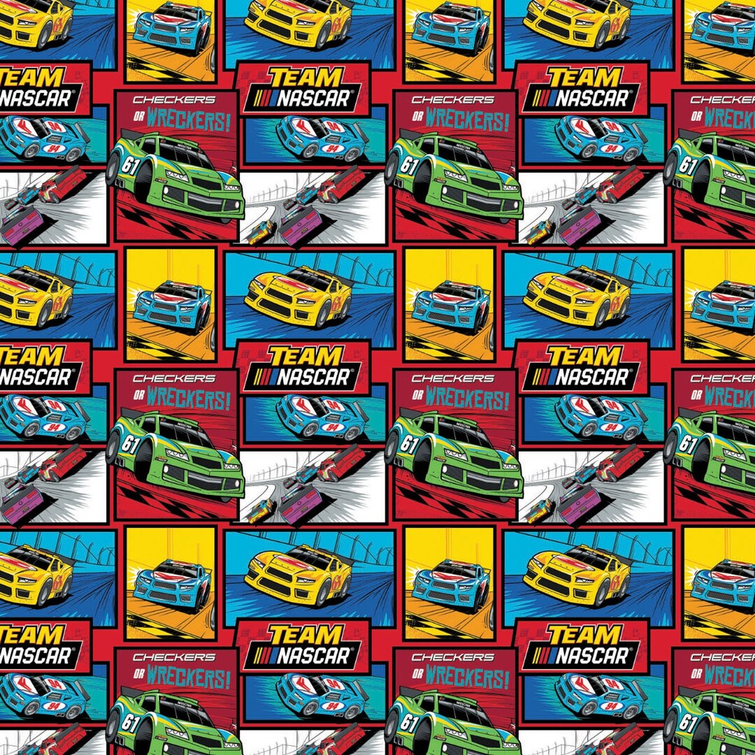 Team Nascar - Chasing Checkers From Camelot Fabrics - Etsy
