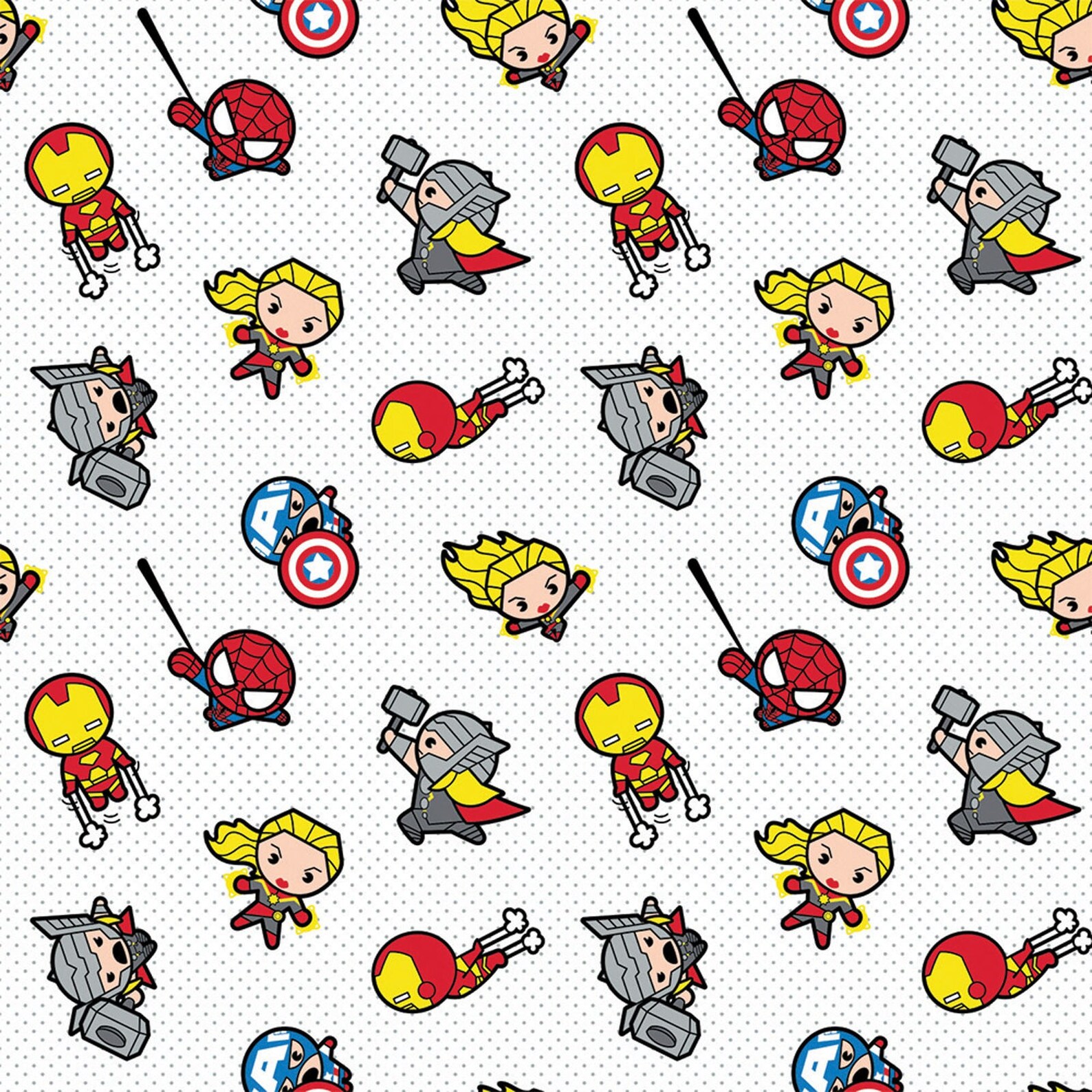 Kawaii Marvel FLANNEL - Comics Characters White From Camelot Fabrics - Etsy
