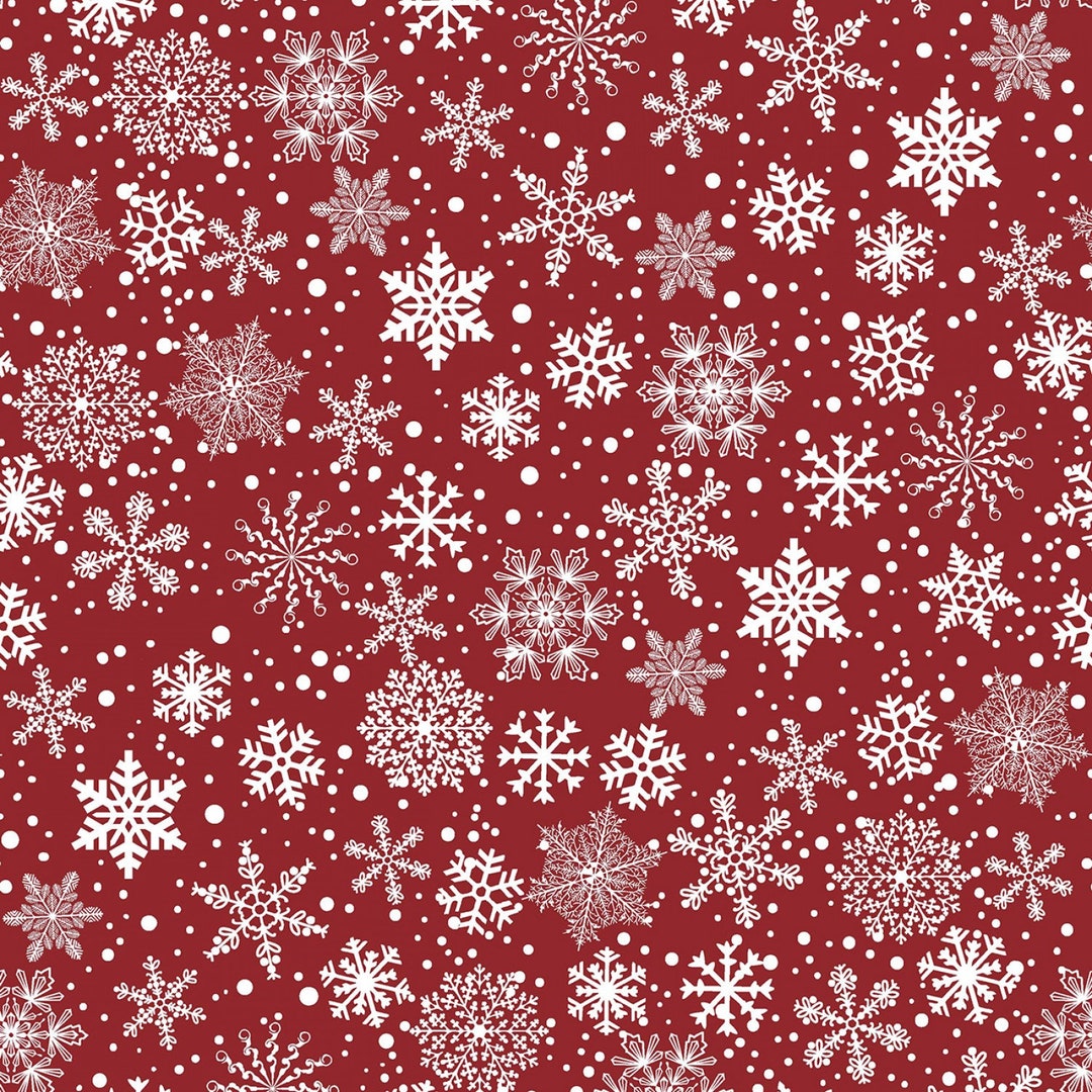 Seasonal Basics Christmas First Snow Red From Springs Creative Fabric ...